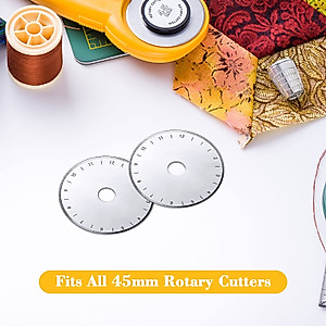 36 Pack 45mm Rotary Cutter Blades Fabric Cutter Replacement Blade Sewing Supplies Paper Cutter Blade Craft Cutting Tools with Plastic Storage Box for Quilting Scrapbooking Leather