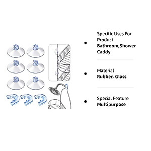 Tondiamo 6 Pieces Suction Cup Holder Bathroom Caddy Suction Cups Shower Caddie Suction Cup Multipurpose Shower Suction Cup 3 Pieces Rubber Rings Bathroom Decor and Replacement