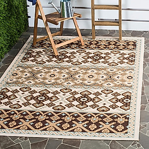 SAFAVIEH Veranda Collection Area Rug - 9' x 12', Green & Terracotta, Boho Design, Non-Shedding & Easy Care, Indoor/Outdoor & Washable-Ideal for Patio, Backyard, Mudroom (VER093-0742)