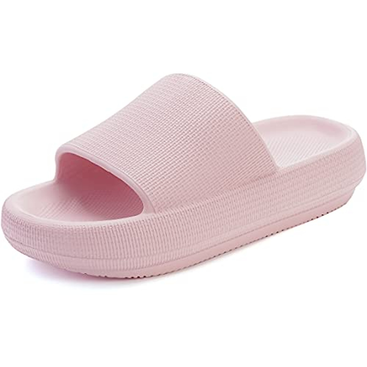BRONAX Slides for Women Foam Soft Open Toe EVA Home Shower Bathroom Pillow Slippers House Sandals for Ladies Comfy Cushioned Thick Sole 42-43 Pink