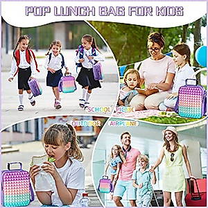 Woosir Lunch Bag for Girls Kids Pop Insulated Lunch Box Mermaid Cute Lunch Tote Bag Box for Girls Fidget Toys Leakproof with Removable Shoulder Strap for Picnic Travel Camping(Mermaid)