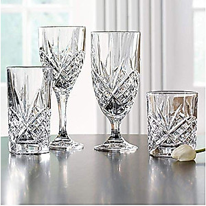 Crystal Glass Water Goblets, 16 Ounce Elegant Crystal Glasses for Water, Juice, Beer, Wine, and Cocktails, Iced Beverage Glassware – Set of 4
