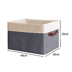 Storage Bins, Besmall Fabric StorageBasket for Organizing, 3 Pack Collapsible Storage Boxes, Foldable Storage Baskets with Handles Cubes for Home Bedroom Office (Grey and Beige)