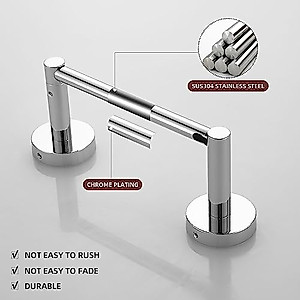 WEIKO Chrome Toilet Paper Holder Towel Ring,Bathroom Hardware Set,Hand Towel Holder Wall Mount Tissue Roll Holder with Double Post Bath Accessories SUS304 Stainless Steel 2pc