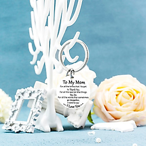 Mothers Day Keychain Gifts for Mom from Daughter Mom Gifts Best Mom Birthday Gift Ideas Christmas Valentines Day Gift for Mom Stepmom Great Mother Gifts To My Mom Keyring