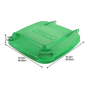 Yardwe Green Plastic Trash Can Lid, Manual-Lift, 20"
