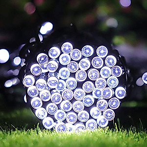 LALAPAO Solar String Lights 72ft 200LED 8 Modes Outdoor Lighting Solar Powered Christmas Lights Waterproof Starry Fairy Lights for Patio Lawn Garden Home Wedding Xmas Party Tree Decor (White)