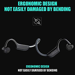 Open Ear Headphones Bone Conduction Headphones Bluetooth Running Headphones Wireless Reflective Safety Night Sport Waterproof Headset Cycling Workout Earbuds Lightweight Design Sweatproof Fitness