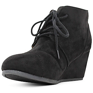 MARCOREPUBLIC Galaxy Girls Kids Childrens Wedge Boots - (Black) - Little Kid 2