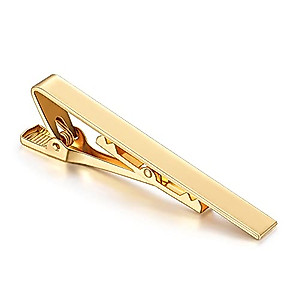 1-3 Pcs Tie Clips for Men Tie Bar Clip Set for Regular Ties Necktie Suitable for Wedding Business Tie Pin Clips-gold long