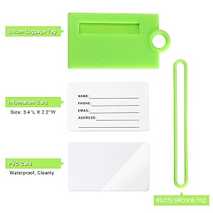 Vigorport Initial Luggage Tags for Suitcase, 3 Pack Bright Silicone Bendable Tags with Privacy Name Card for Travel Sports Easy Identification(Letter A)