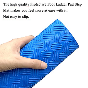 SKARUMMER Swimming Pool Ladder Mat - Protective Pool Ladder Pad Step Mat with Non-Slip Texture, Blue Medium Pool Step Mat, Pool Liner Protection Mat 36 inch X 17 inch