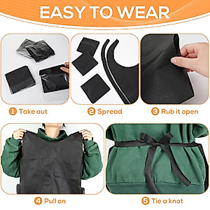 Janmercy 25 Pcs Disposable Black Apron Unisex Bib Apron 20 x 42 Inch Roomy Kitchen Apron for Outdoor Party Cooking BBQ Restaurant Crafting Drawing