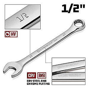 Powerbuilt 644144 SAE Mirror Polished 1/2˝ Combination Wrench