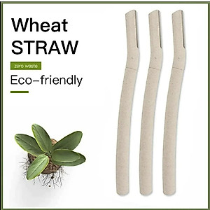 Derma-Plane Razor | Biodegradable Face Razor | Eyebrow Shaper | Recycled Wheat Straw Material | Eco-Friendly | 3 Count (Pack of 1)