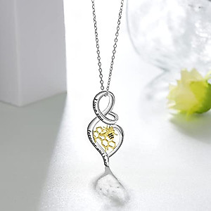 SVODEA Infinity Heart Necklace for Women,18K Yellow Gold Plated 925 Sterling Silver Bee honeycomb Pendant Necklaces,Cute Animal Jewelry Gift for Mom Woemn,18''-20''