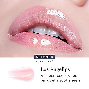 City Beauty City Lips Plumping Lip Gloss Los Angelips - High-Shine Gloss for Fuller, Younger-Looking Lips | Hydrating & Smoothing Lip Treatment Hyaluronic Acid