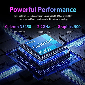 BOCCONI LeadBook T6 Laptop | 15.6" Full HD 1920x1080 IPS Display | Intel Celeron N3450 Quad-Core | 6GB DDR3 | 128GB SSD | AC WiFi | Mini HDMI | Windows 10 Home