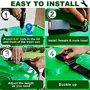 JFOMOYGI 1 PC Buckle Type Trash Can Locks for Animals Semi-Automatic,Trash Can Lid Lock,Universal Trash Can Lock Belt,Garbage Trash Can Lid Locks for Raccoon,Easy Single Hand Release