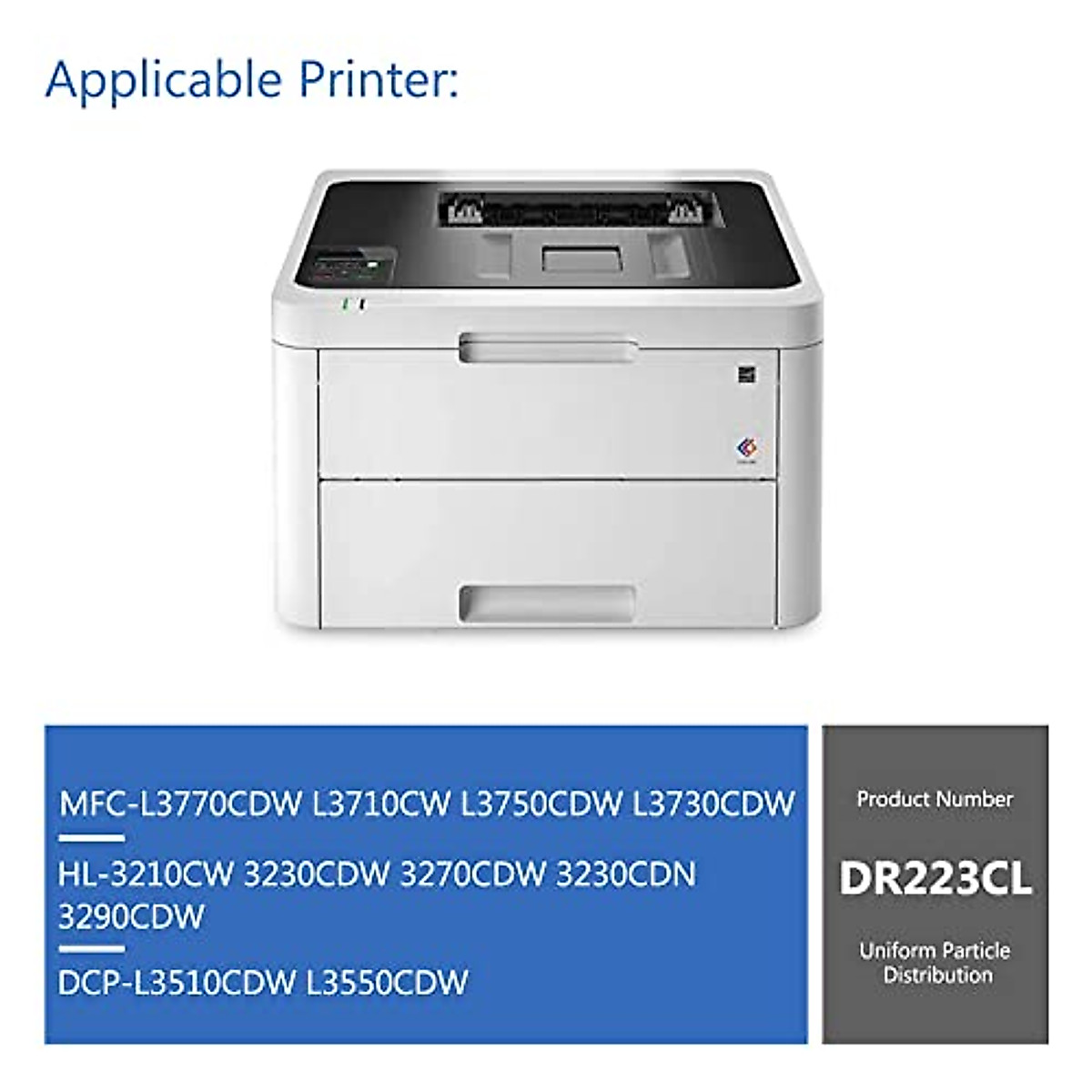 LOMENTICS High Yield DR223CL Drum Unit Compatible DR-223 Drum Replacement for Brother DR-223CL MFC-L3770CDW L3710CW L3750CDW L3730CDW HL-3210CW 3230CDW 3270CDW Printer (1 Pack, Black)