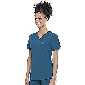 Cherokee Infinity Women Scrubs Top V-Neck CK687A, L, Caribbean Blue