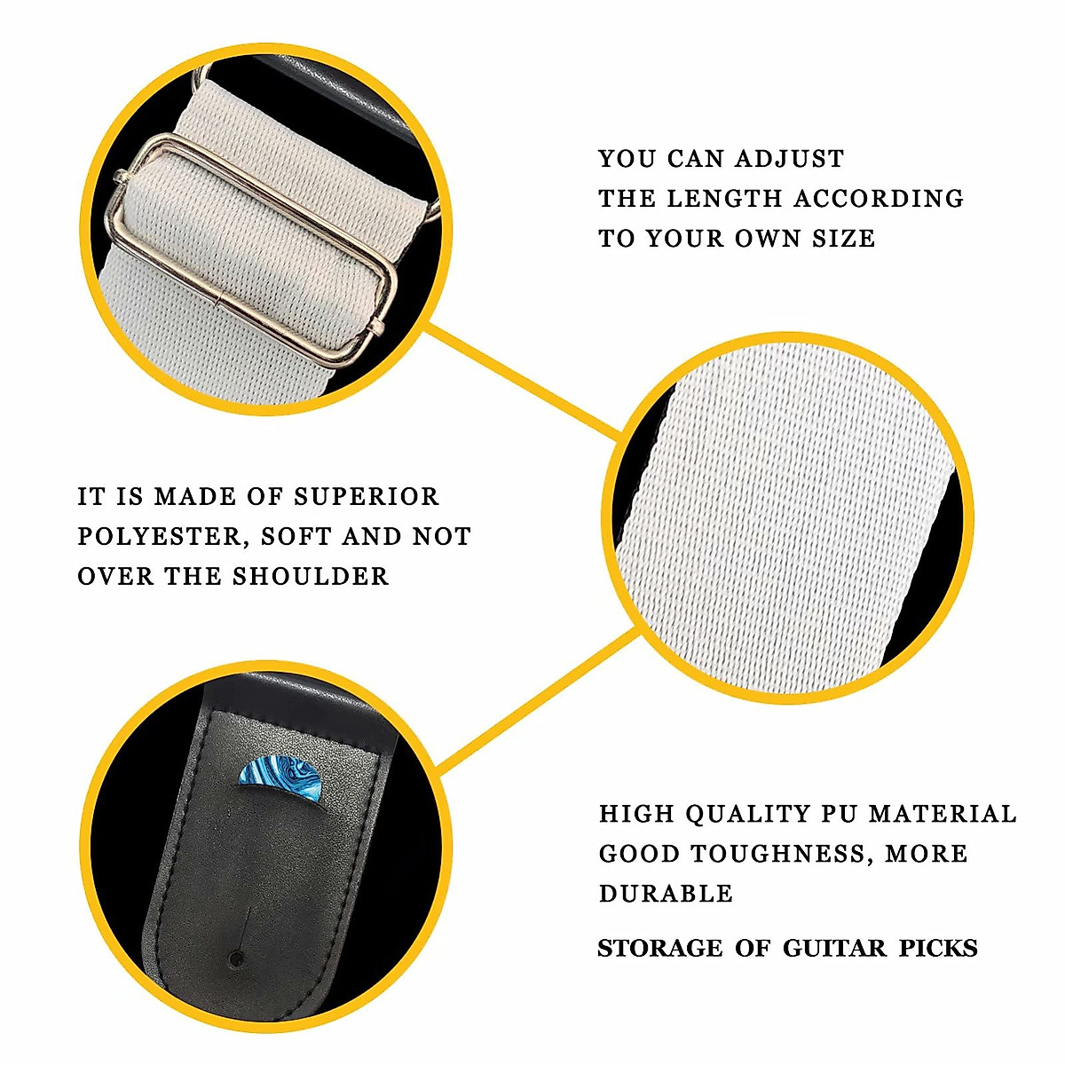 SEANATIVE Boho Horse Turquoise Aztec Print Guitar Straps with Pick Pocket Electric Acoustic Guitars Musical Accessories