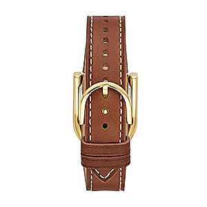 Fossil Women's Harwell Quartz Stainless Steel and Eco Leather Three-Hand Watch, Color: Gold, Brown (Model: ES5264)