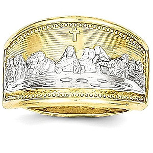 IceCarats 10K Yellow Gold Ladies Last Supper Ring Size 6