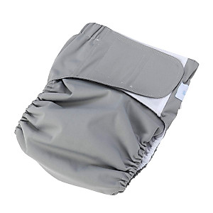 Healifty Reusable Adult Incontinence Underwear: Reusable Adults Cloth Diapers Large Adjustable Nappy Absorbent Urinary Briefs Pants for Women Men Disabled M Grey