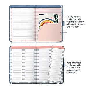 Busy B A6 To Do Diary January to December 2024 - Blue Sprinkle - Faux Leather Week to View Diary with Notes, Tear-Out Lists & Pockets