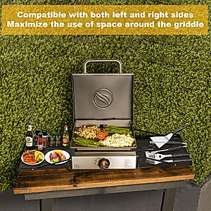 Griddle Caddy for Blackstone 17"/22"/28" Griddle, Griddle Side Shelf for Blackstone Grill, Foldable Design Storage BBQ Accessories for Blackstone Griddle Accessories Organizer