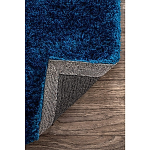 nuLOOM Hand Tufted Maginifique shag Area Rug, 6x9, Teal