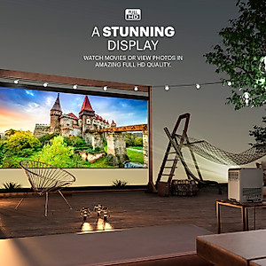 KODAK FLIK HD10 Smart Projector | Android TV 1080P FHD Video Projection System with Google Assistant, Wi-Fi, Bluetooth 5.0, HDMI, USB, Aux & Built-in dual 5W Speakers | iOS & Android