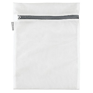 iDesign Mesh Laundry Bag with Built in Zipper for Delicates – Medium, 12" x 16", White