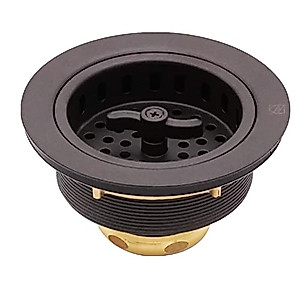 Westbrass D213-12 3-1/2" Wing Nut Twist Style Large Kitchen Sink Basket Strainer, Single, Oil Rubbed Bronze
