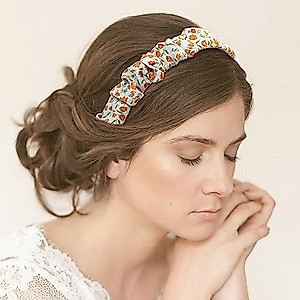 7pcs Fashion Headbands for Women, Wide Floral Headbands for Girls, Pearl Headband Non Slip Head Bands for Women's Hair Accessories (Green)