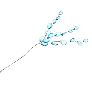 SQXBK 25PCS Artificial Flower Bouquet Artificial Flower Stem with Crystal Acrylic Beads Water Drop Diamante Flower Branches, Blue