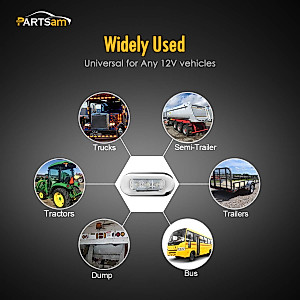 Partsam 4pcs 3" LED Oblong Stainless Courtesy Light Submersible Yacht Marine Boat Deck Lights, Walkways Step storage Led Interior Exterior courtesy Lights lighting, Suface Mount, 12V