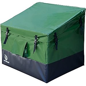 YardStash Outdoor Storage (Waterproof) - Heavy Duty, Portable, All Weather Tarpaulin Deck Box - Protects from Rain, Wind, Sun & Snow - Perfect for the Boat, Yard, Patio, or Camping – M Green