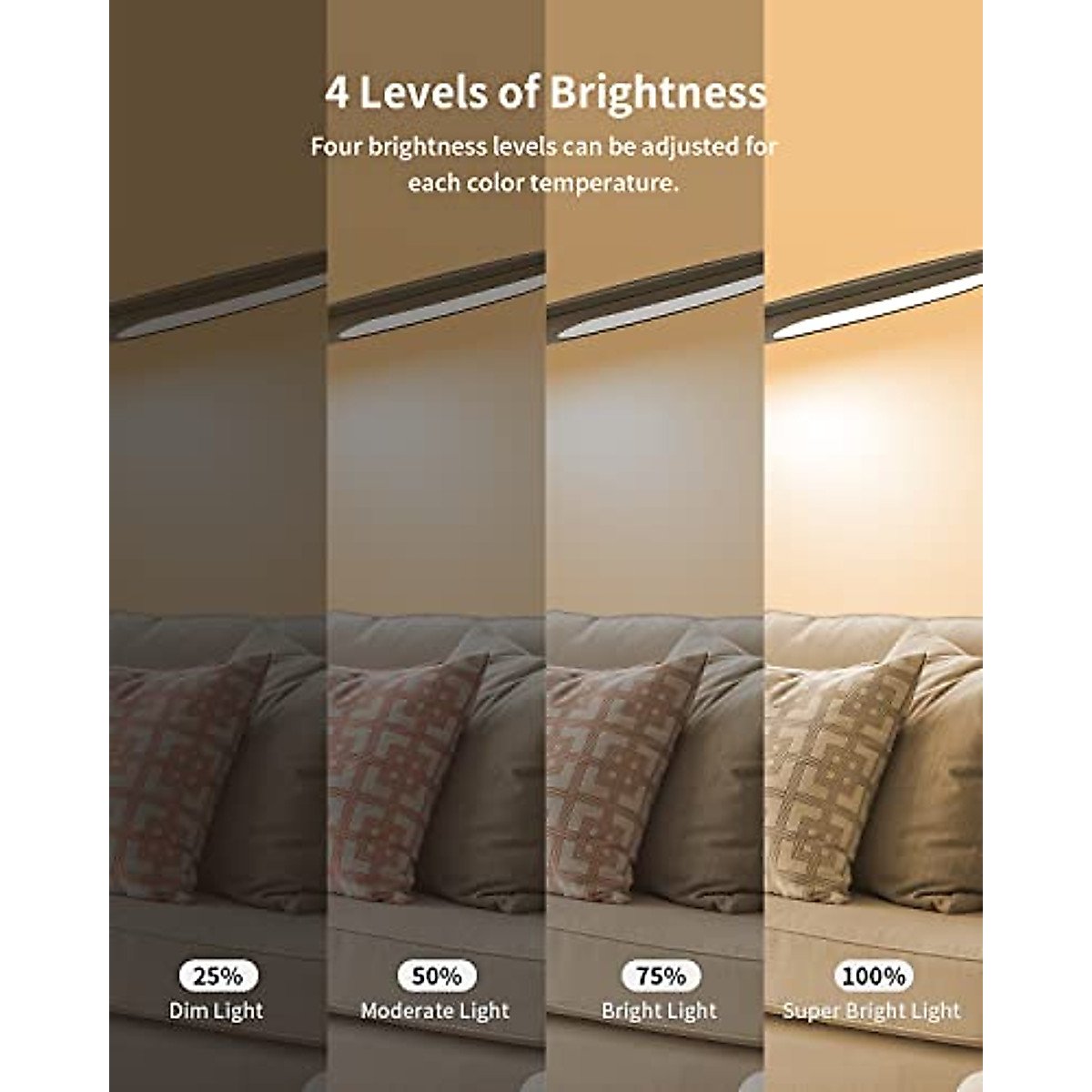 OYU LED Floor Lamp, Floor Lamp for Bedroom, Bright Floor Lamp 1800LM, Stepless Adjustable 2700-6500K, Reading Lamps Floor Standing, Standing Lamp with Touch Control, Led Floor Lamps for Living Room