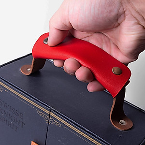 Woogim 4 pcs Handbag Handle Leather Wrap Covers,Purse Wallet Handle Protectors(Red)