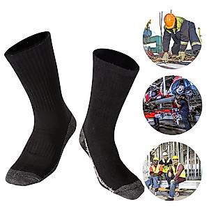 SoxDaddy Men's 10Pack Athletic Casual Socks Cotton Heavy Cushion Crew Outdoor Socks (US 13-15/Shoe Size 12-15，Black2)