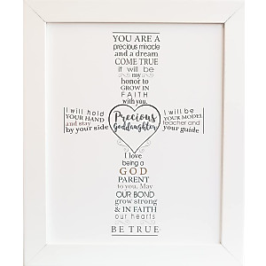 Precious Goddaughter Keepsake Frame - Gift for Goddaughter from Godparent for Baptism or Christening