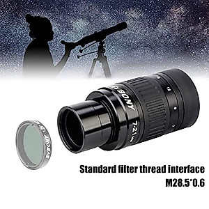 SVBONY SV135 Telescope Eyepiece Zoom 7 to 21mm 1.25 Inch Zoom Eyepiece Fully Multi Coated 6 Element 4 Group Zoom Lens Telescope Accessory for Astronomic Telescopes
