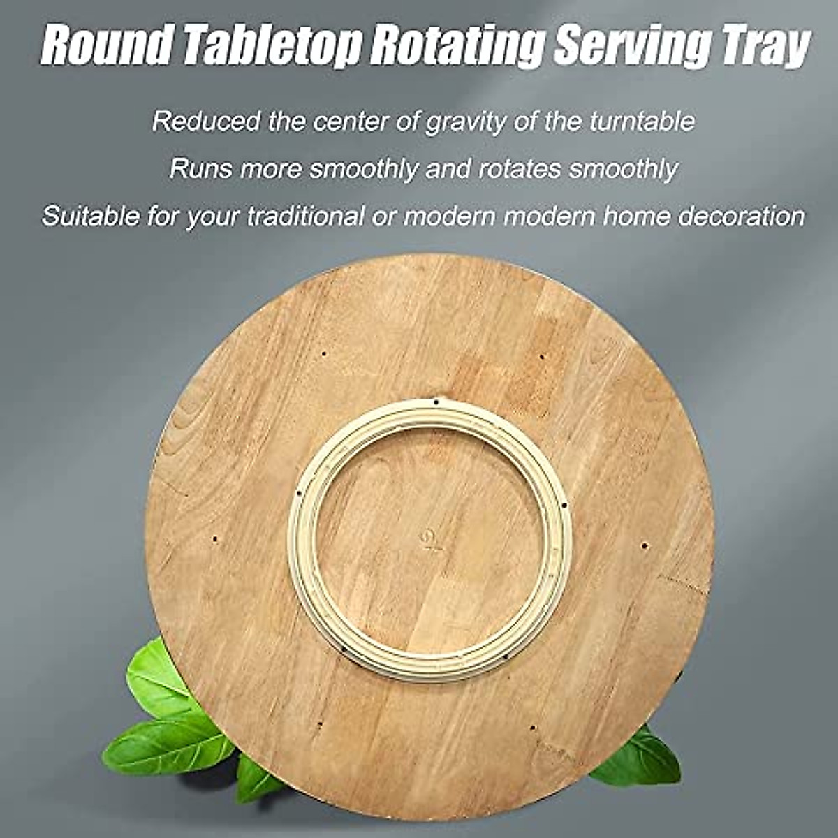 ZJIEX 28in 32in 36in 40in Wooden Turntable Tray, Kitchen Lazy Susan, Tabletop Rotating Serving Plate, 360° Swivel Tray, Not Tilted, Easy To Share Food (Color : Haitang color, Size : 40in/100cm)