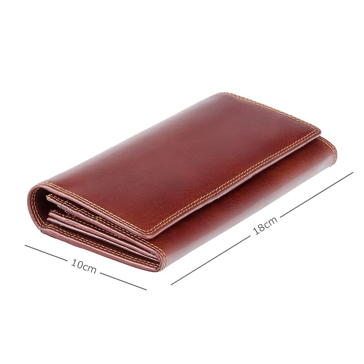 Visconti Monza 10 Ladies Large Soft Leather Checkbook Wallet (Brown)