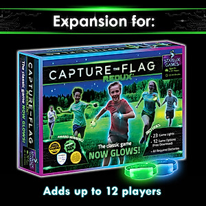 Starlux Games Capture The Flag Redux – Glow-in-The-Dark Bracelet Expansion Set | Adds 12 Players (with 12 LED Bracelets) | Glow in The Dark Games | Sleepover Games | Outdoor Games for Kids