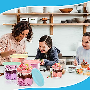 For Ninja Creami Pints and Lids - 4 Pack, Compatible with Ninja NC301, NC300, NC299AMZ Series Ice Cream Makers, 16 OZ for Ninja Creami Containers Dishwasher Safe (Blue Green Pink Yellow)