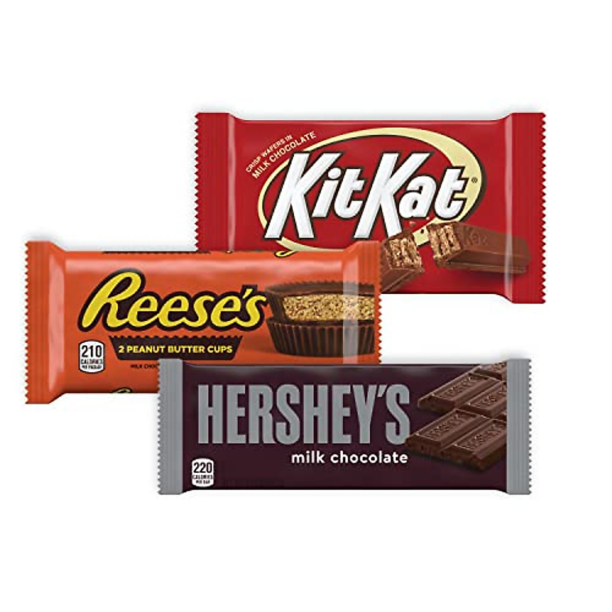 REESE'S, HERSHEY'S and KIT KAT Milk Chocolate Assortment Full Size, Easter Candy Bars Variety Pack, 27.3 oz (18 Count)