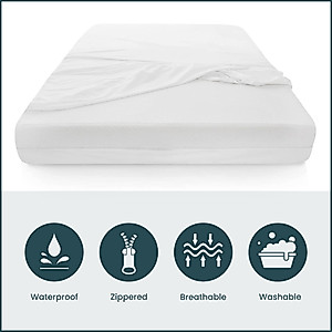 Spring Sleep, Ultra Soft-Premium Zippered Mattress Protector Cover, Water Proof, Breathable and noiseless, Fits Mattress 10 to 14-Inch, Twin, White